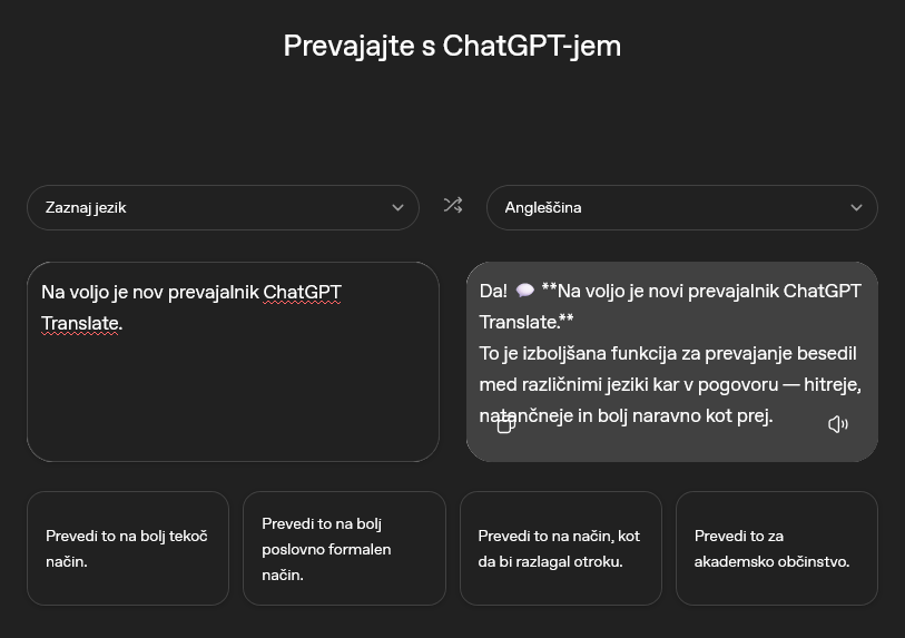 ChatGPT Translate: OpenAI potihem objavil svoj AI prevajalnik jezikov ...